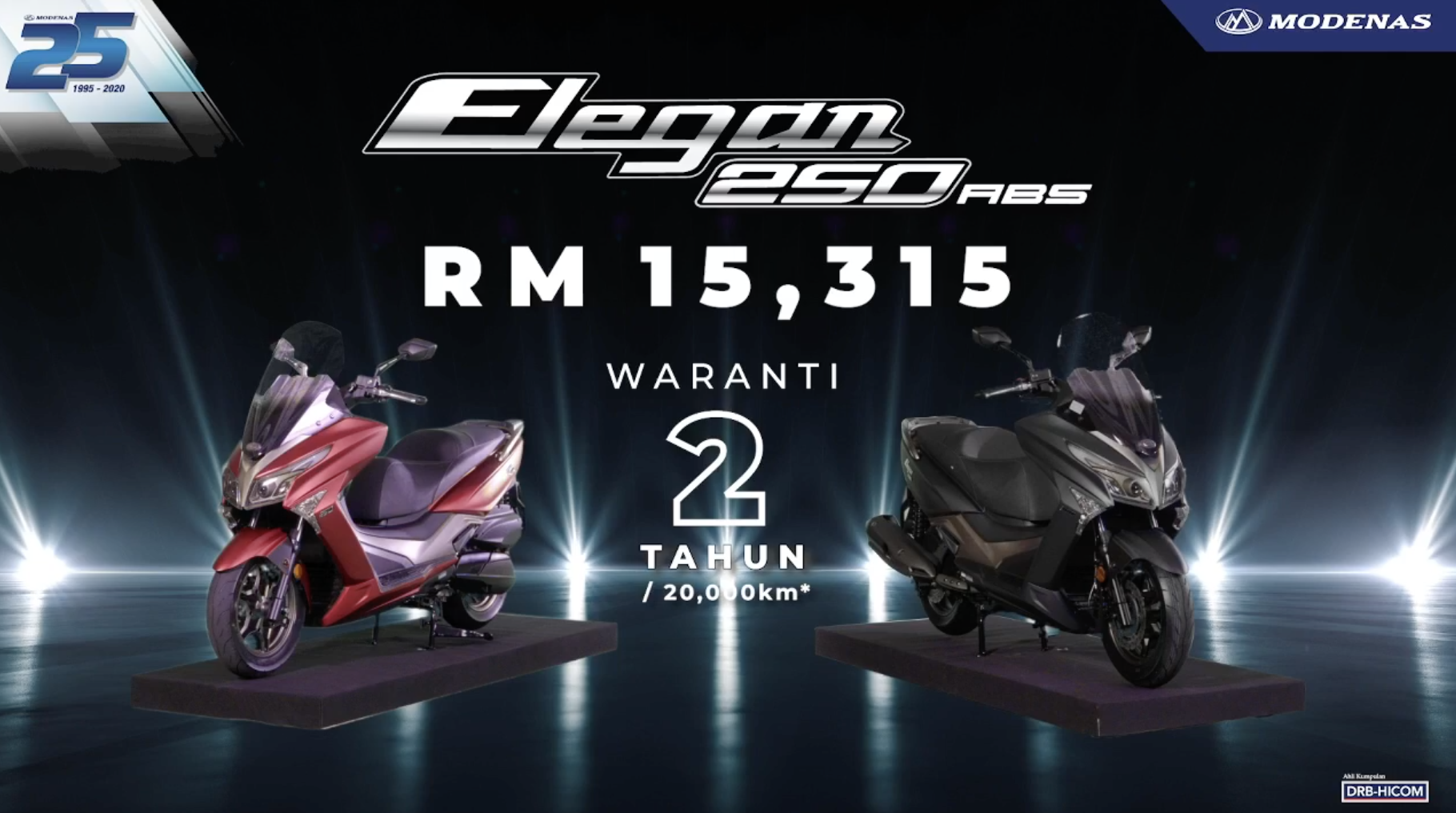 Revised Modenas Elegan 250 ABS Scooter Launched Locally - Automacha
