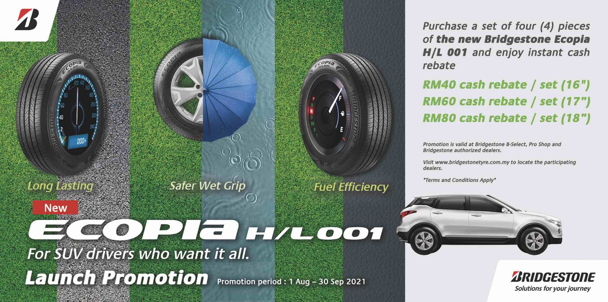 Bridgestone Ecopia H/L 001 SUV Tyre Launched In Malaysia - Automacha