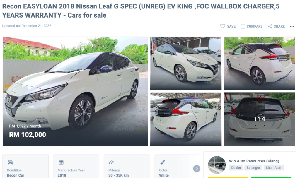 Nissan Leaf EV Depreciated To A Sensible RM85,000 - Automacha